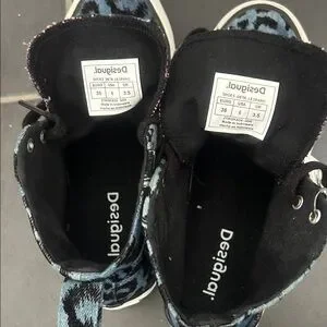 Desigual | Shoes | Desigual Blue And Black Leopard Print Hightop ...